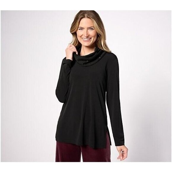 Susan Graver | Tops | Susan Graver Petite Liquid Knit Tunic With Sequin ...